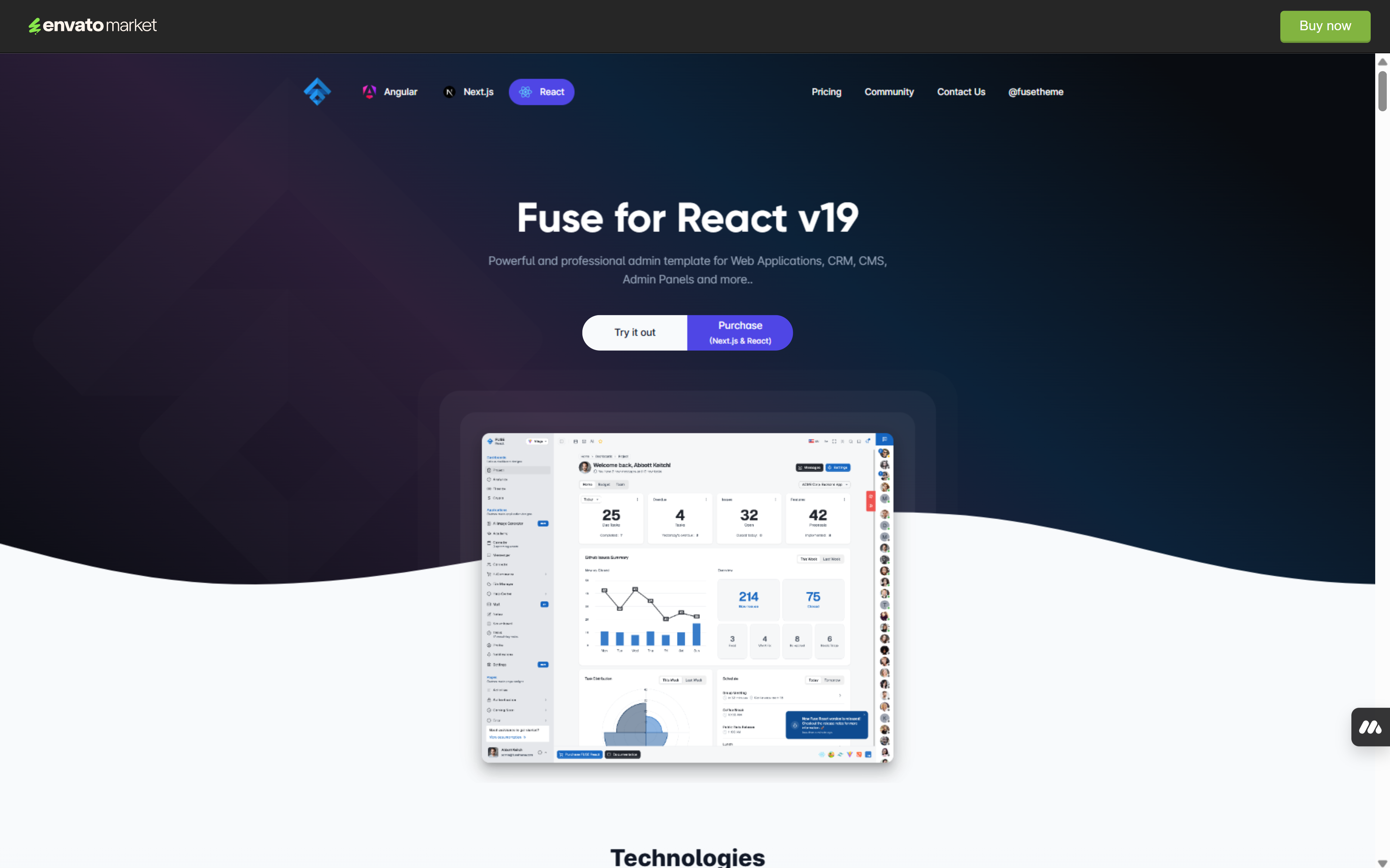Fuse - React Admin Template Redux Toolkit Template