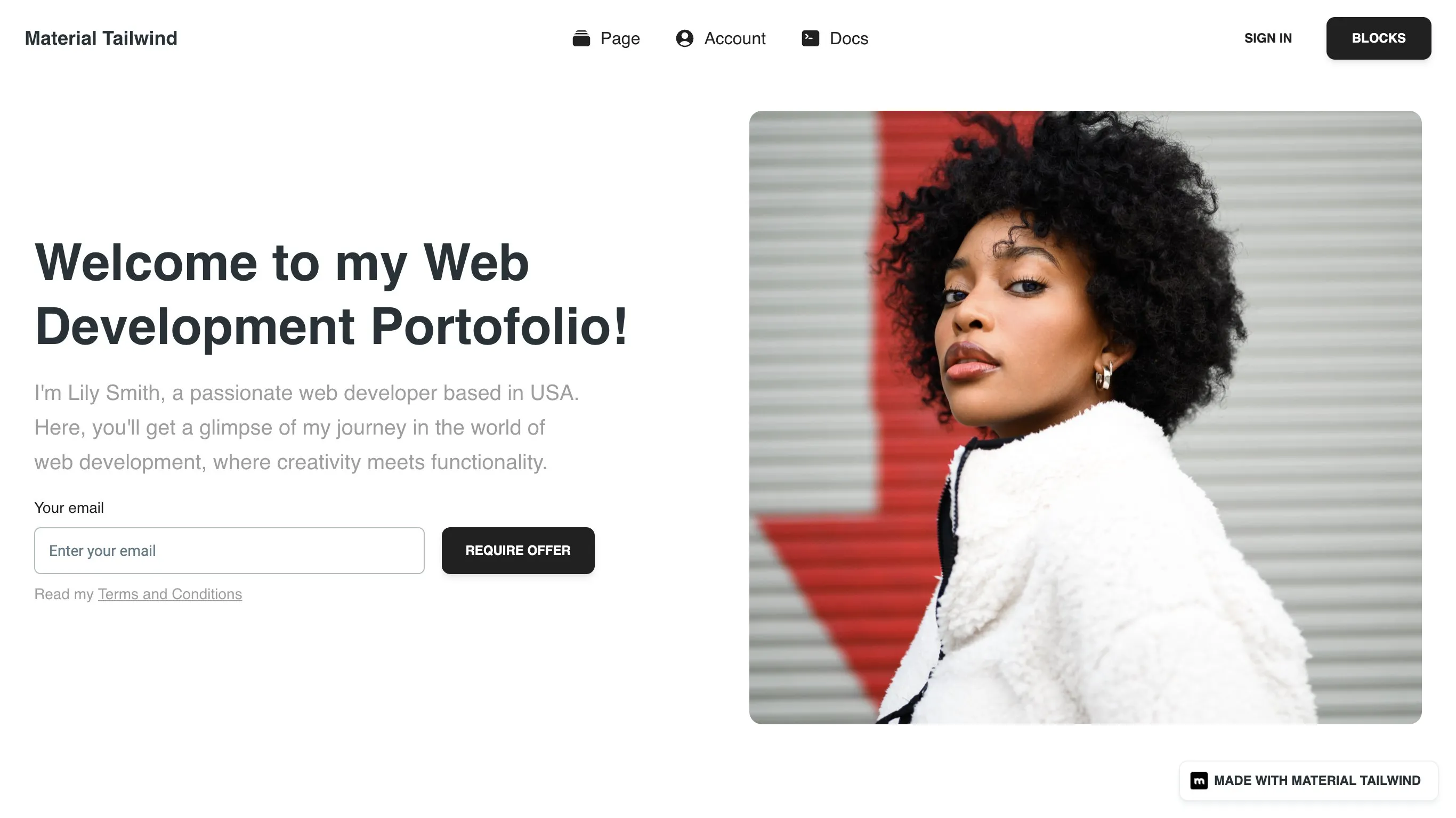Nextjs Tailwind Portfolio Page Template
