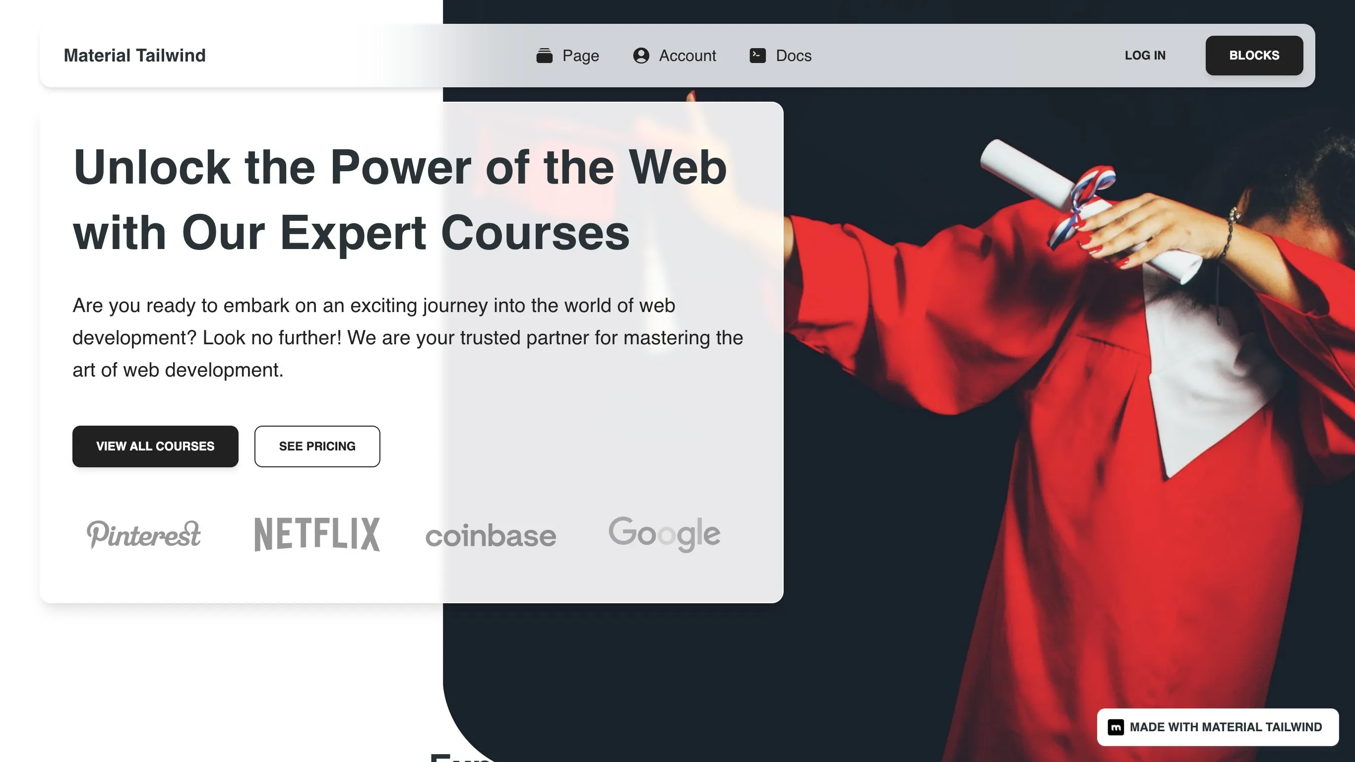 Nextjs Tailwind Course Landing Page Template