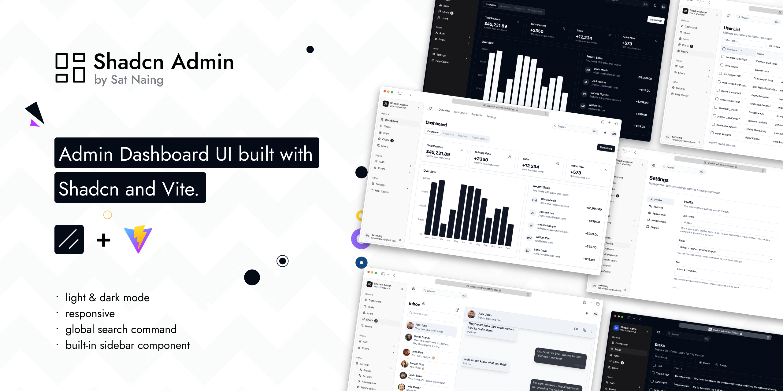 shadcn-admin Template