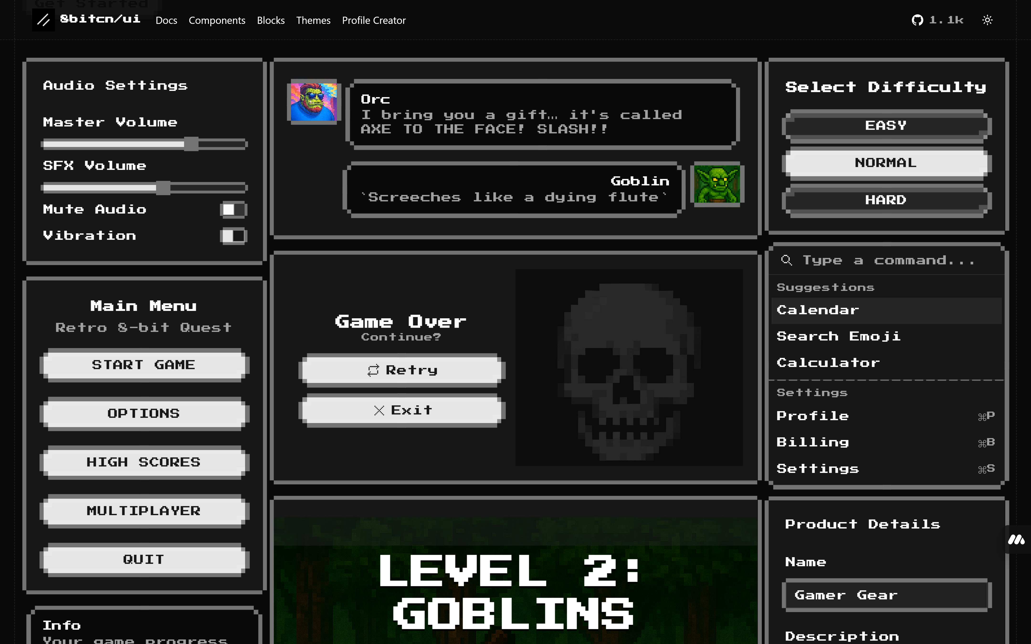 8bitcn Component Library