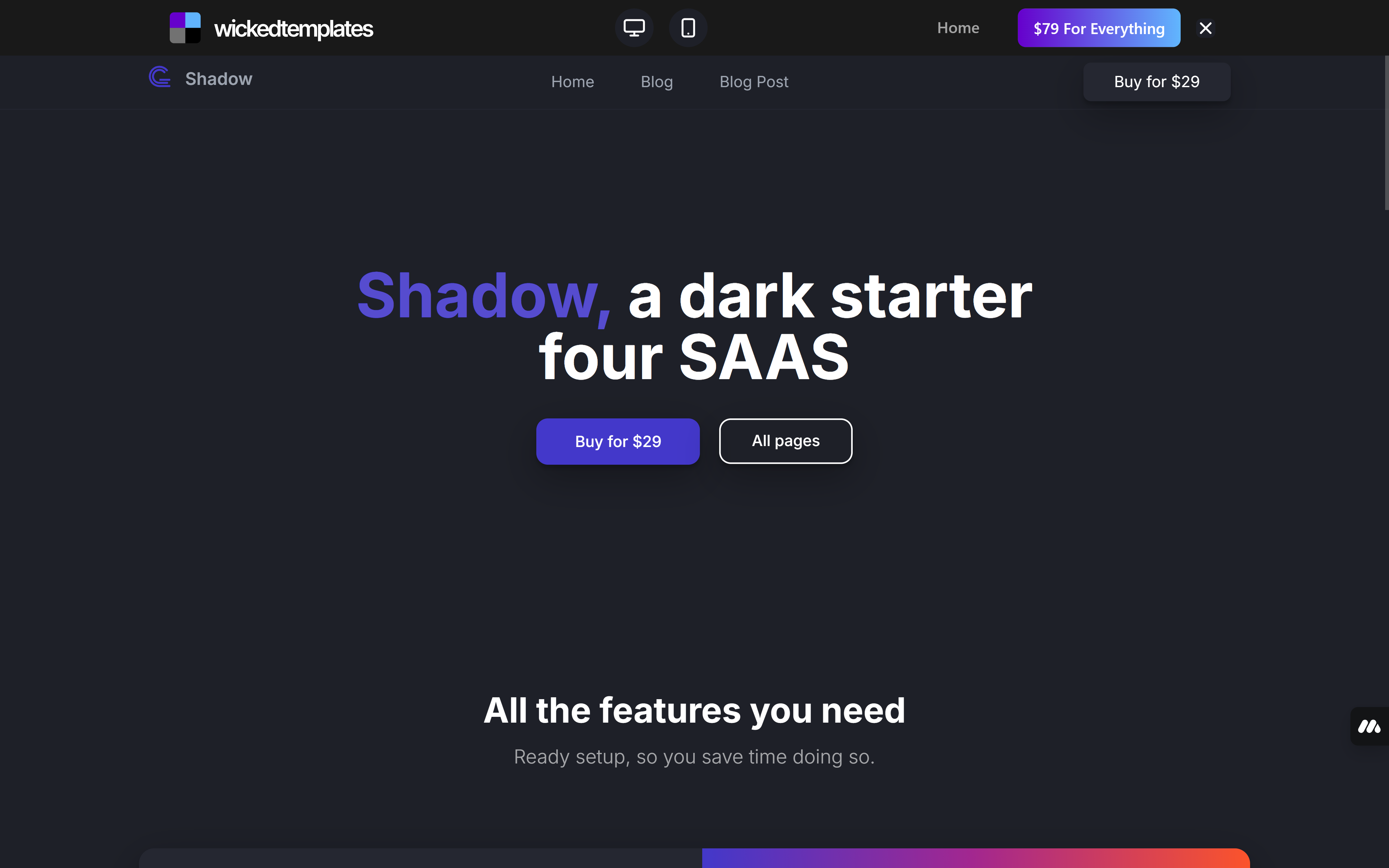 Shadow Starter Template Template